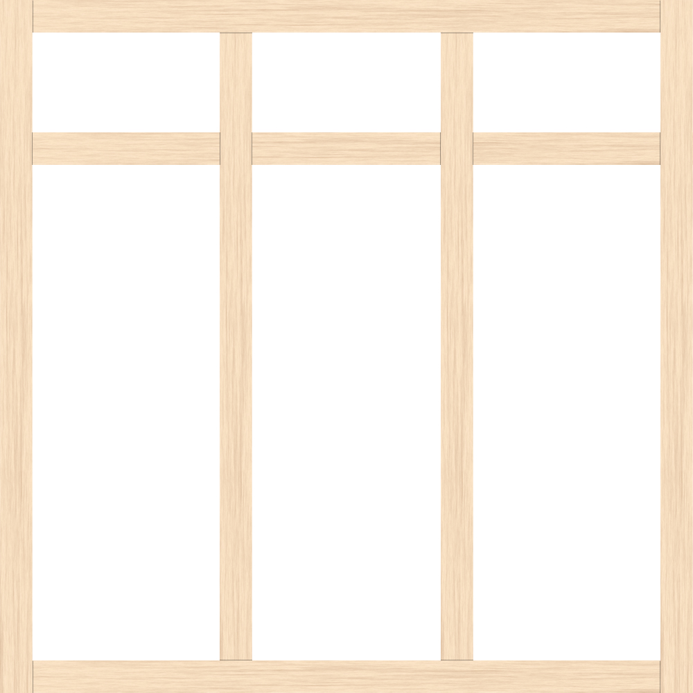 Unfinished Custom Sized Cabinet Face Frames - 6 Openings