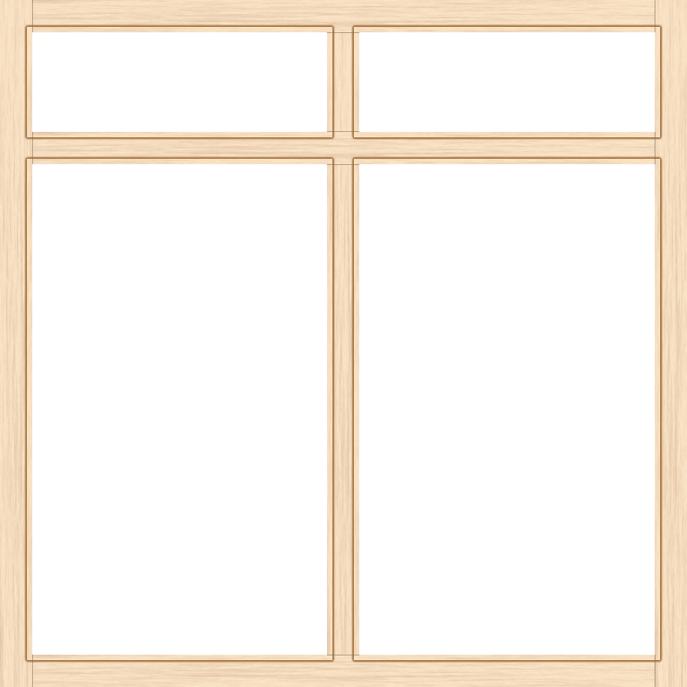 Unfinished Custom Sized Beaded Cabinet Face Frames - 4 Openings