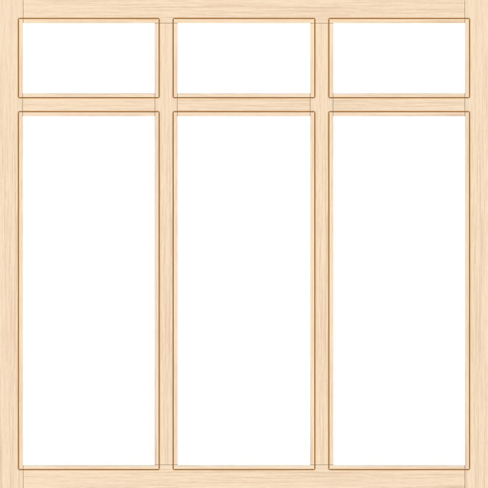 Unfinished Custom Sized Beaded Cabinet Face Frames - 6 Openings