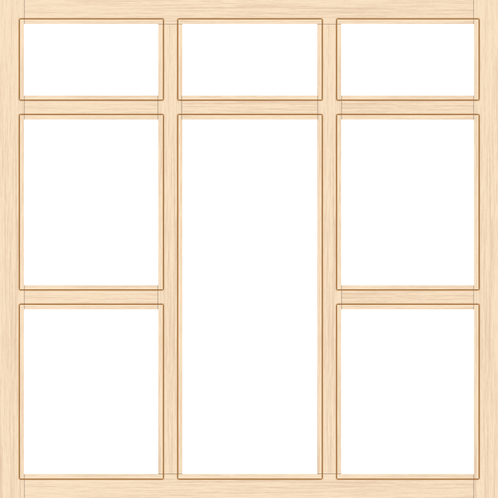 Unfinished Custom Sized Beaded Cabinet Face Frames - 8 Openings